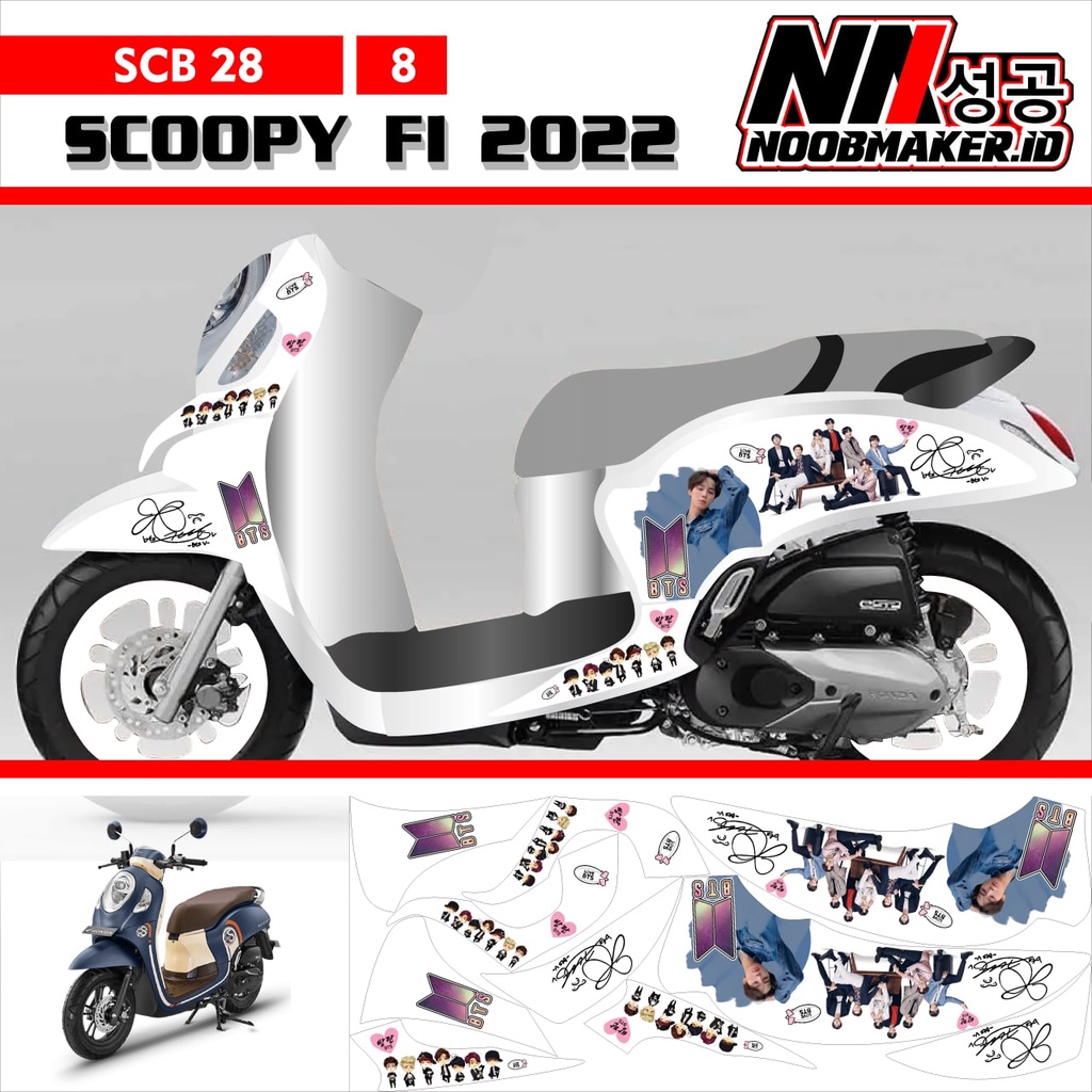 Jual SCB 28 DECAL STICKER SCOOPY FI 2021 - 2022 BTS | Shopee Indonesia