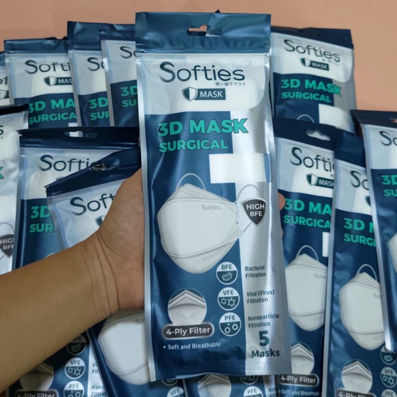Jual SOFTIES Mask Surgical 3D KF94 5's per sachet pink soft | Shopee ...