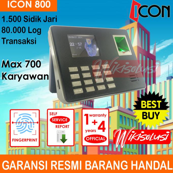 Jual Mesin Absen Fingerprint Icon 800 Absensi Sidik Jari Simple Murah | Shopee Indonesia
