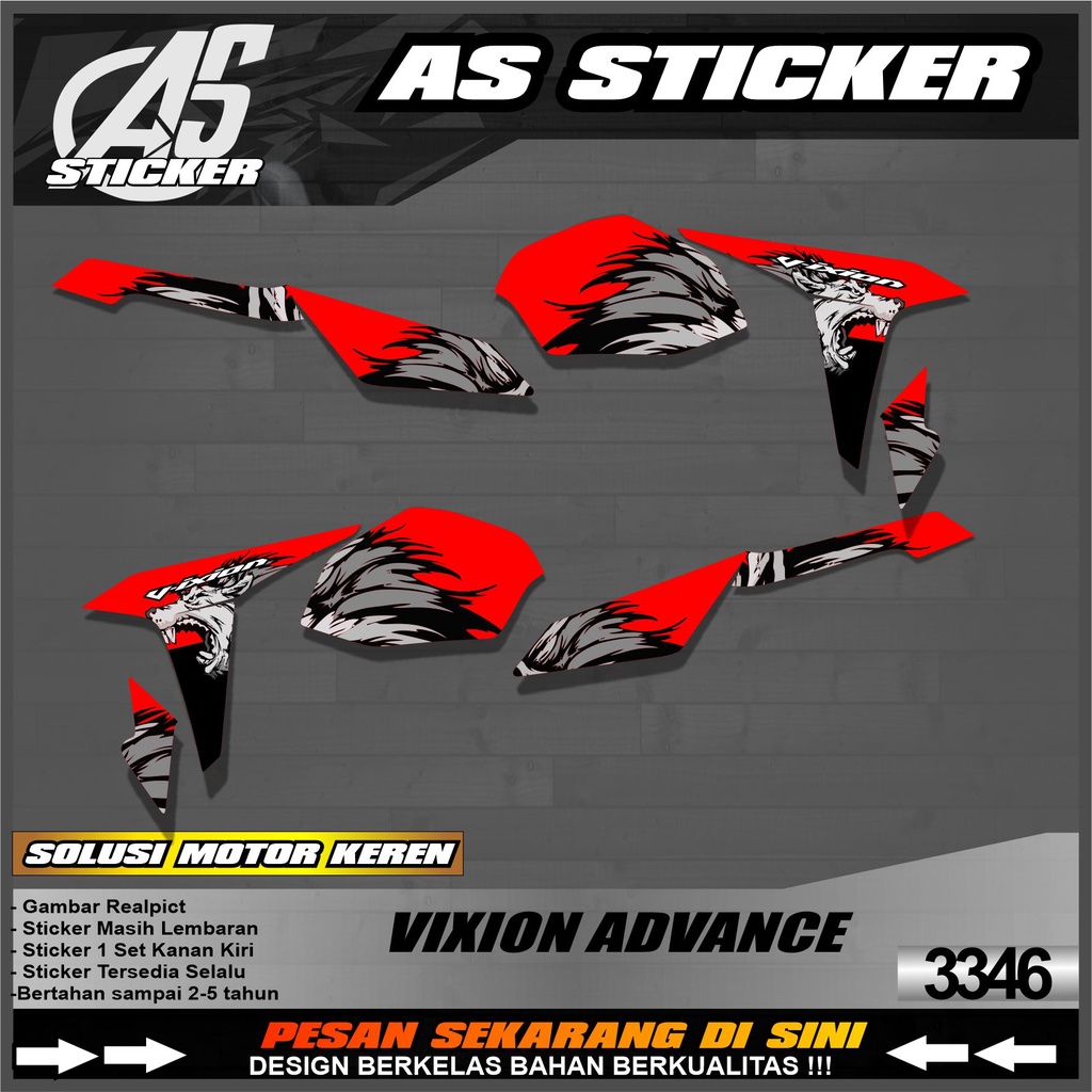 Jual 3346 Striping Vixion Advance - Sticker Striping Advance desain ...