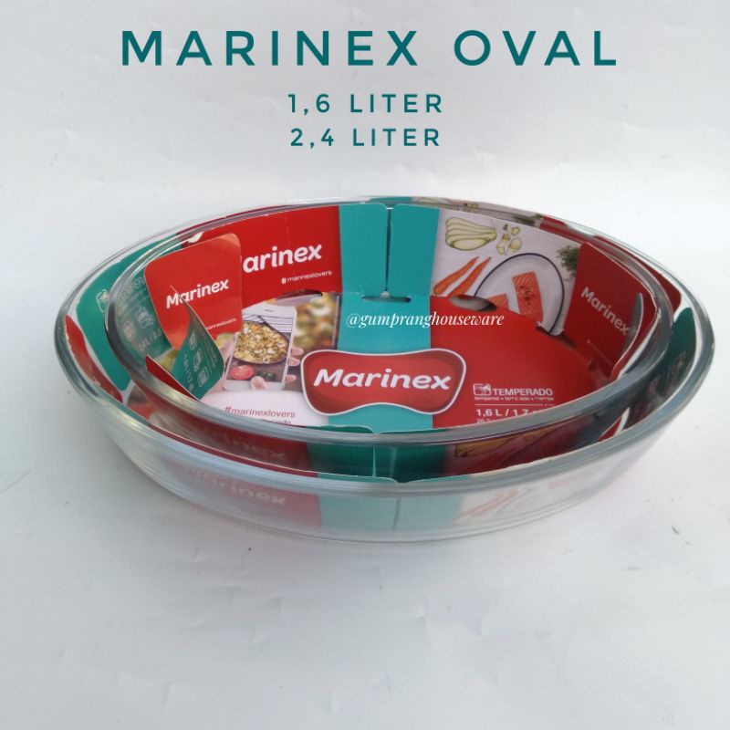 Jual Loyang kaca OVAL marinex 1,6 L / pinggan tahan panas / pyrex ...
