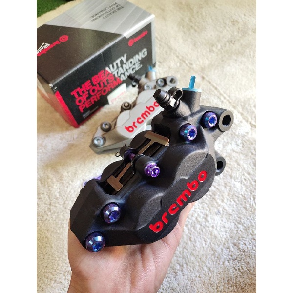 Jual baut titanium kaliper Brembo 4p set Tojosan titanium | Shopee Indonesia