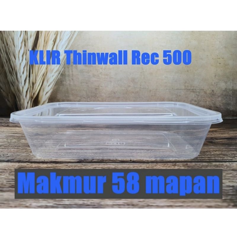 Jual eceran Thinwall KLIR Rectangle / Persegi 500 ml / box Plastik / Wadah Plastik | Shopee ...