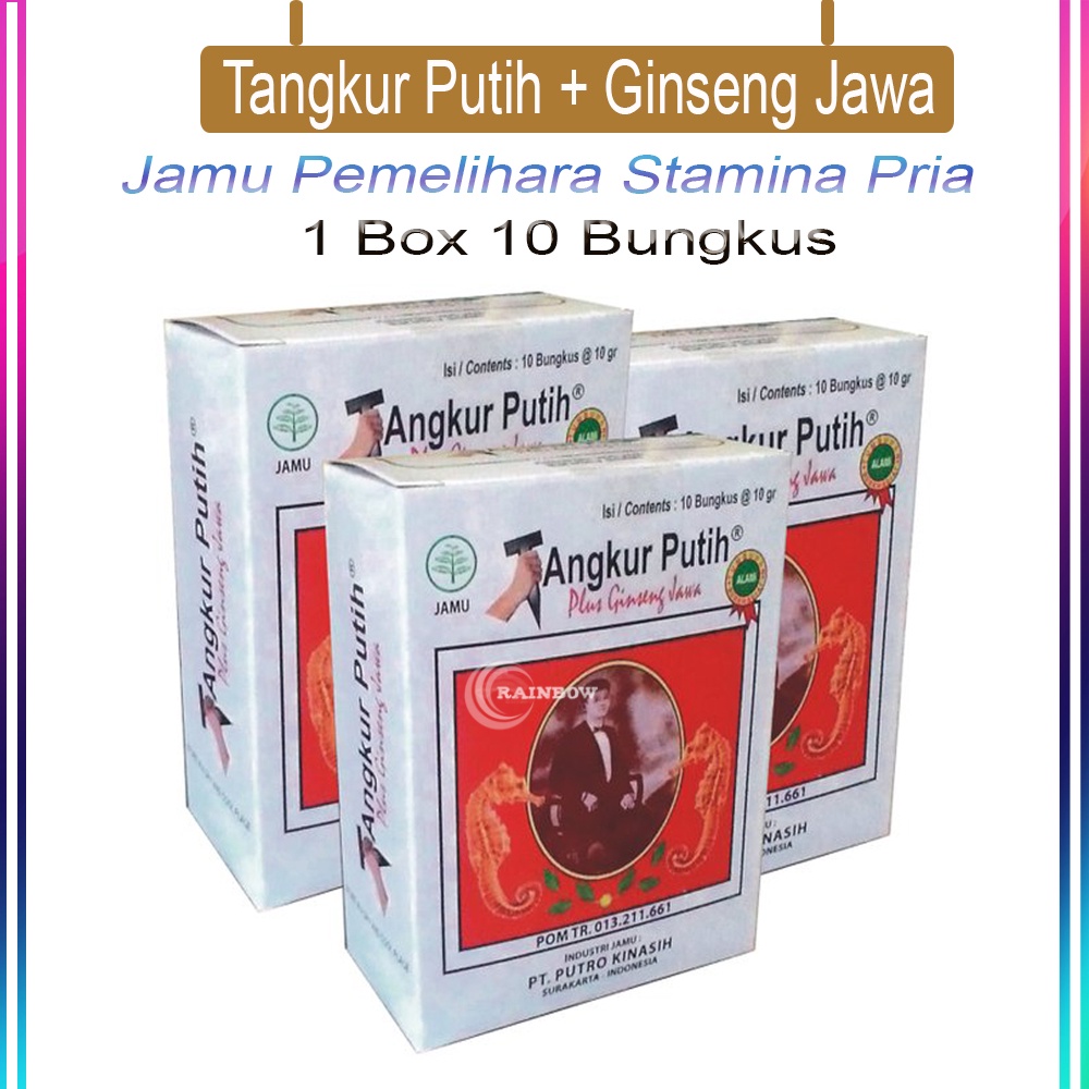 Jual Tangkur Putih dan Ginseng Jawa 1 Box 10 Sachet Jamu Pemelihara ...