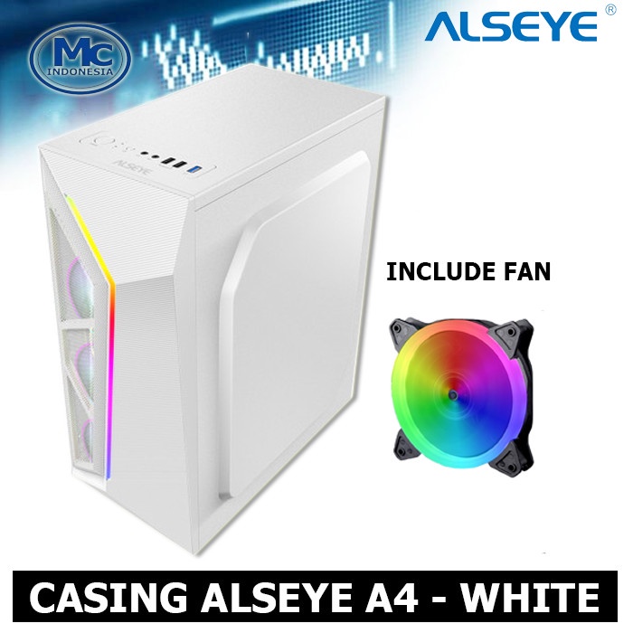 Jual Alseye PC Casing Gaming Case A4 PUTIH | Shopee Indonesia