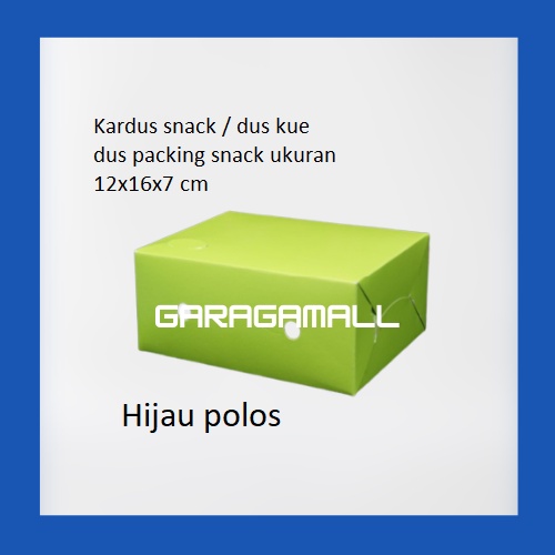 Jual Dus snack kardus snack kardus packing box kue hijau polos dus ...