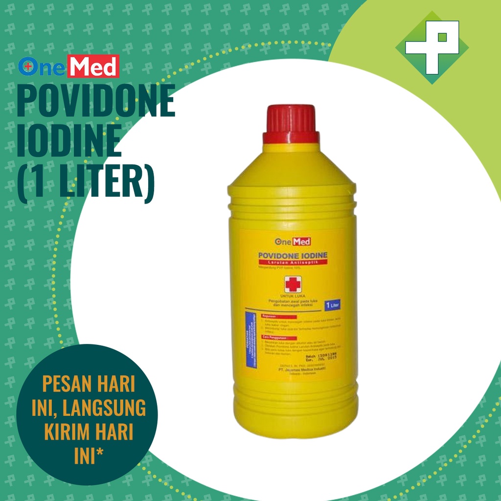 Jual Povidone Iodine Ecodine 1 Liter Onemed / Obat Merah Antiseptik 1 ...