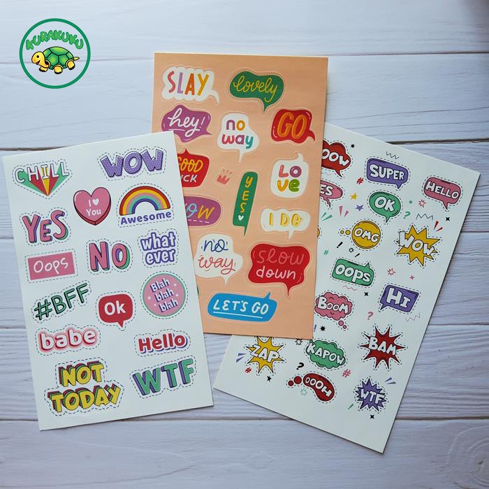 Jual Sticker / Stiker Deco Aesthetic Pack All About Words 003 Utk ...