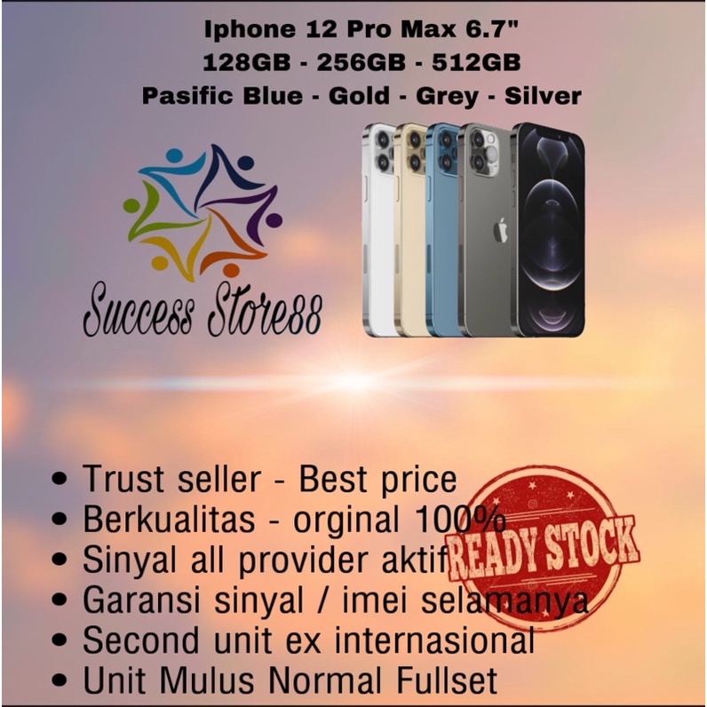 Jual Iphone 12 Pro Max 128Gb / 256Gb / 512 Gb second fullset , original , mulus | Shopee Indonesia
