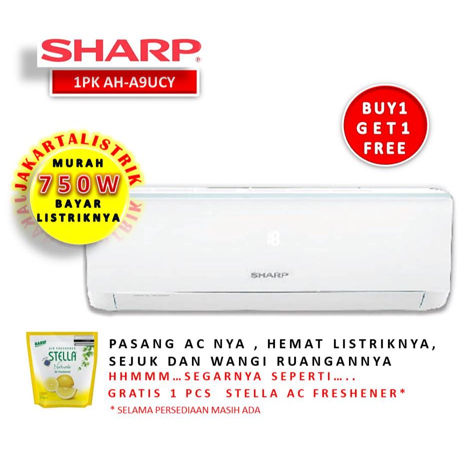 Jual AC SHARP SPLIT 1 PK AH A9UCY/ AH-A9ZCY UNIT GROSIR GARANSI RESMI ! DINGINNYA GA PAKE LAMA ...