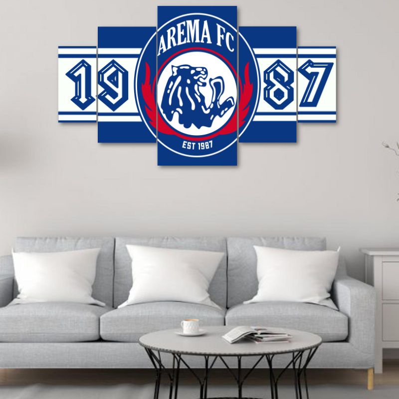 Jual hiasan dinding walldecor poster kayu logo club bola arema custom 1 ...