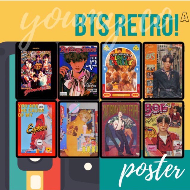 Jual POSTER BTS RETRO AESTHETIC | POSTER AESTHETIC | Shopee Indonesia