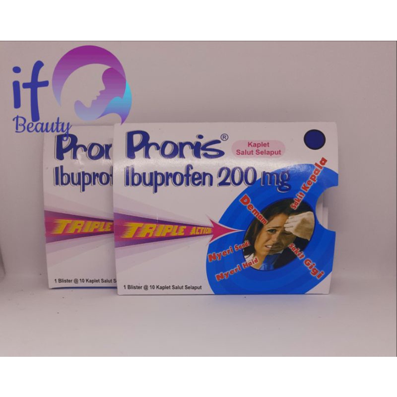 Jual Proris Kaplet Ibuprofen Triple Action/Obat sakit kepala/Demam ...