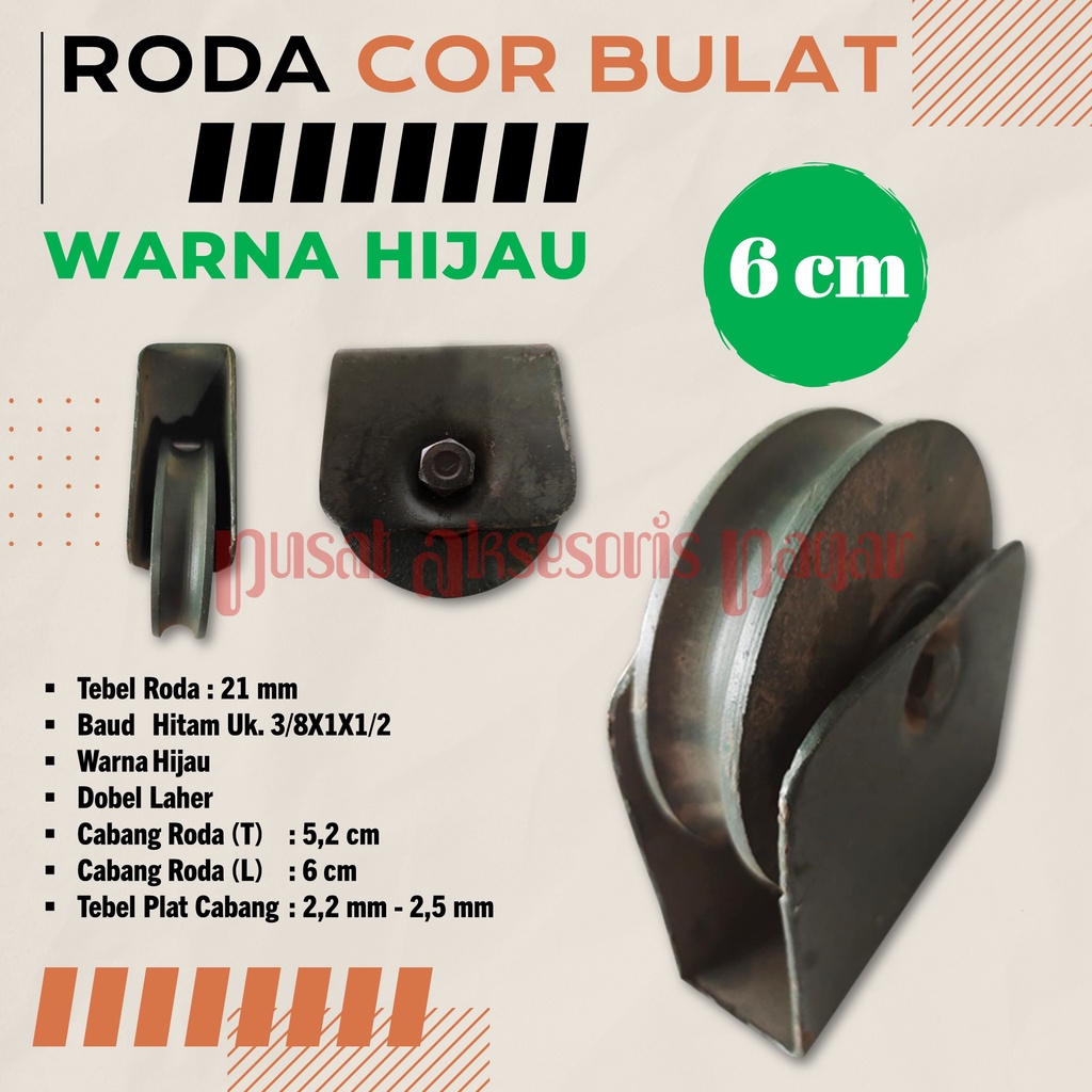 Jual roda pintu gerbang roda bubut besi cor standart ukuran 6cm rell ...