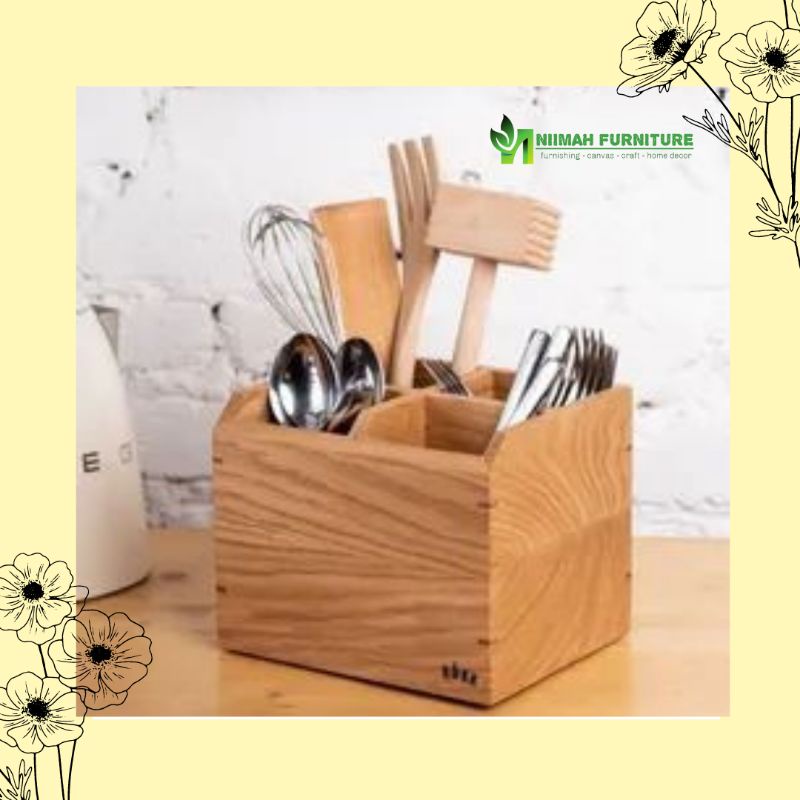 Jual Rak sendok garpu sutil kayu jati belanda / Tempat sendok | Shopee ...