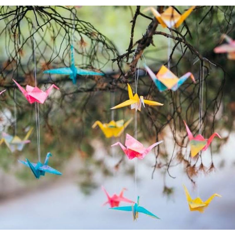 Jual origami hewan hiasan dinding kertas lipat aestetic kamar shuriken ...