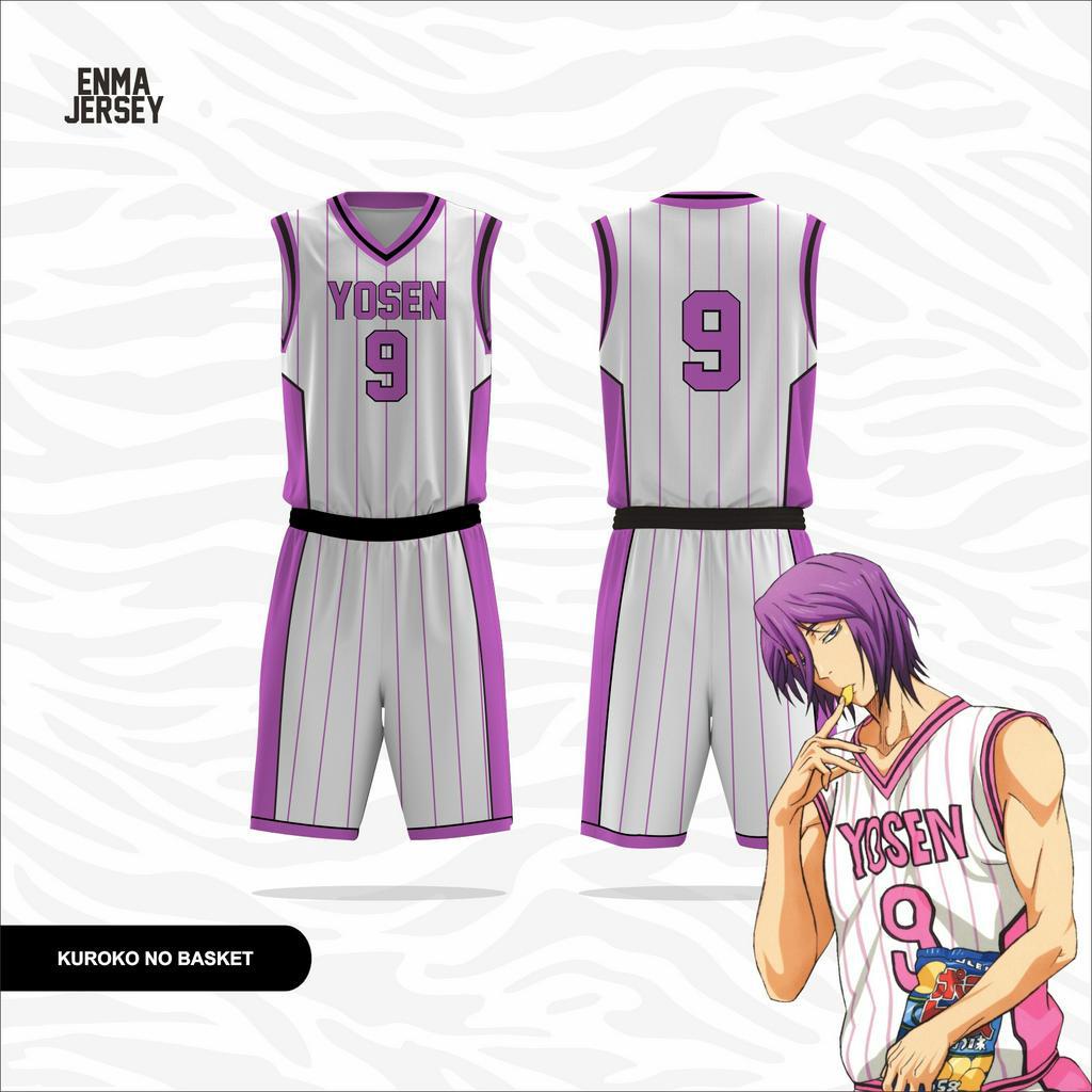 Jual Jersey Kuroko no Basket Tim YOSEN Atsushi Murasakibara Bisa ganti ...