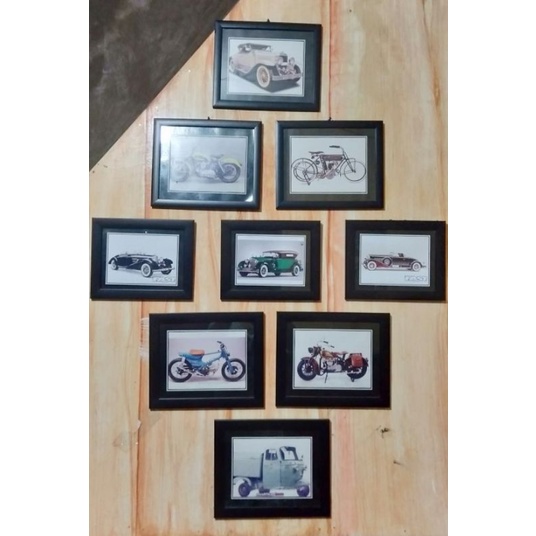 Jual FRAME PIGURA FOTO FIBER + GAMBAR KLASIK RANDOM ( BONUS BUBBLE WRAP ...