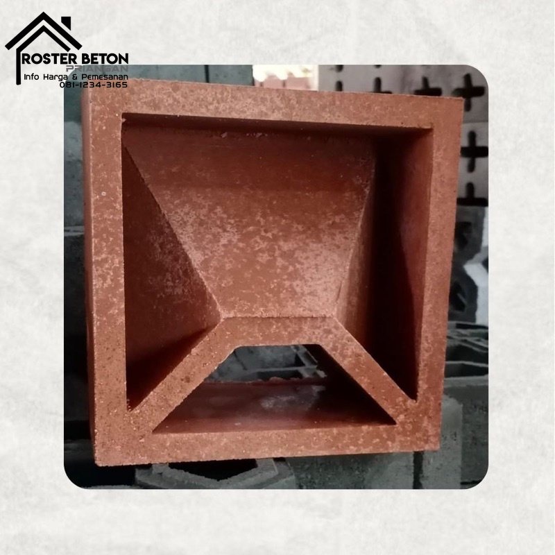 Jual ROSTER BETON MINIMALIS / loster beton merah terakota 20x20x10cm ...