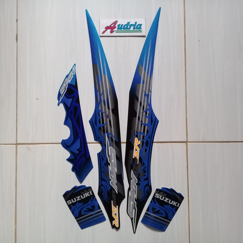 Jual Striping Sticker Motor Suzuki spin sr 125 2010 biru | Shopee Indonesia