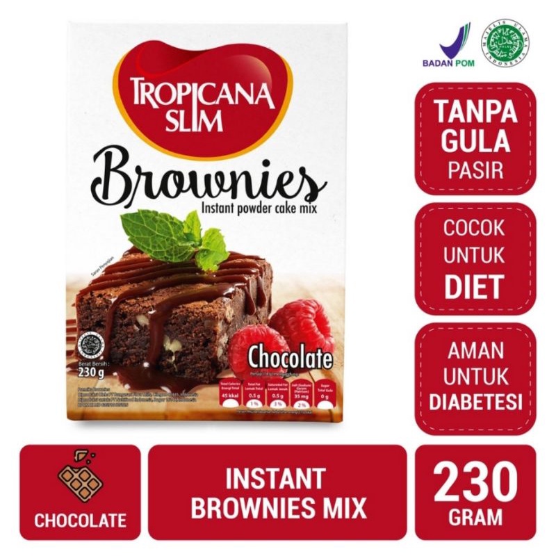 Jual Tropicana Slim Brownies instant powder cake mix 230 gram, dengan ...