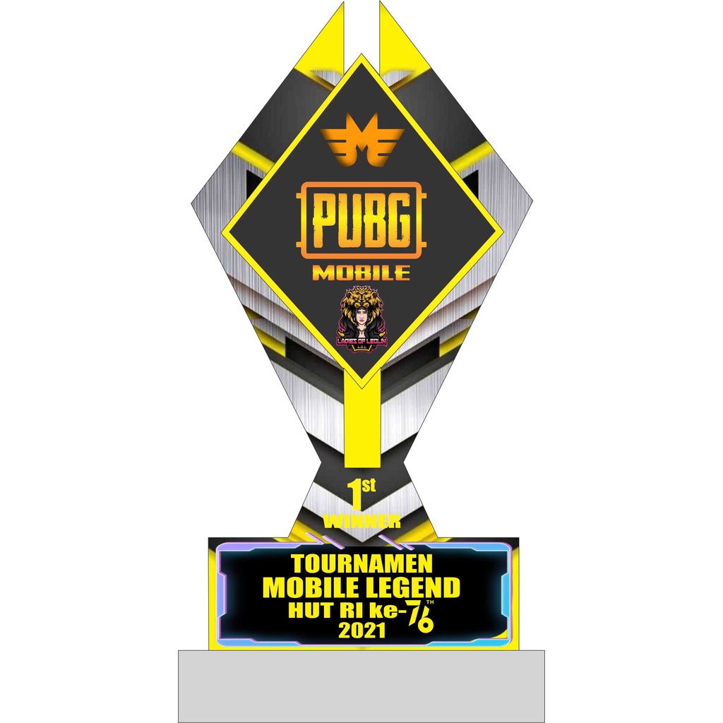 Jual Trophy PUBG/Plakat PUBG/Piala PUBG/Piala PUBG/Bahan Akrilik 3mm ...