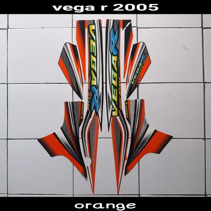 Jual Striping Stiker Motor Vega R 2005 Orange | Shopee Indonesia