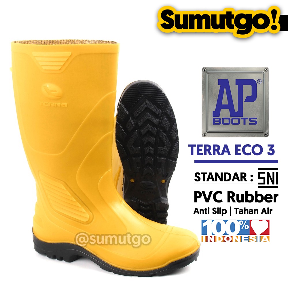 Jual AP Boots Terra Eco 3 Kuning Sepatu Karet PVC Boot Hujan Tinggi ...
