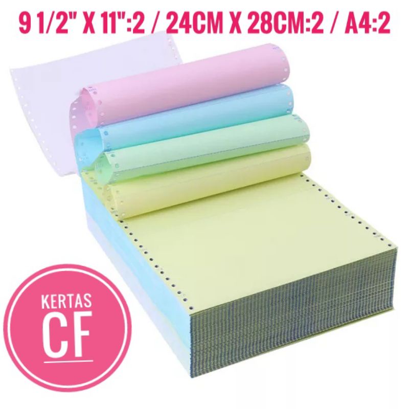 Jual KertasCF kertas continuous form 4Ply 9 1/2" x 11":2/24cm x 28cm:2 ...