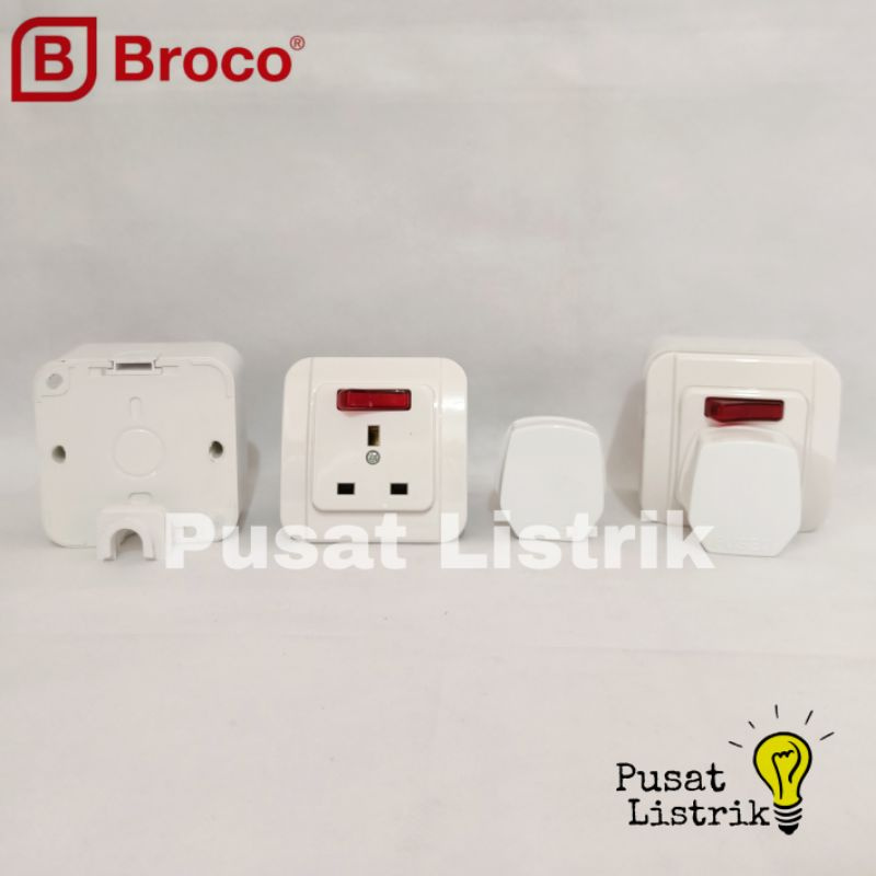 Jual Stop Kontak AC On / Off Putih Broco Galleo Set | Shopee Indonesia