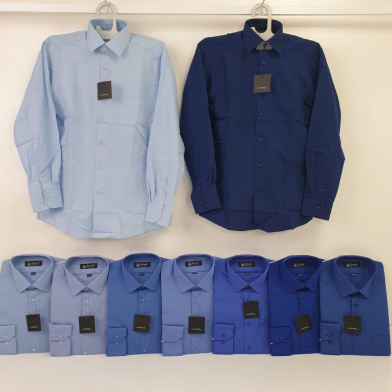 Jual ALISAN KEMEJA POLOS BIRU LENGAN PANJANG REGULER FIT (1) Kemeja ...