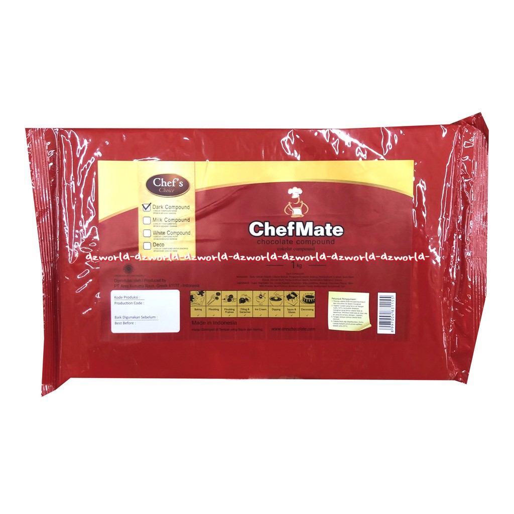 Jual Chefmate 1kg Chocolate Compound Dark Cokelat Batang Dark Compound ...