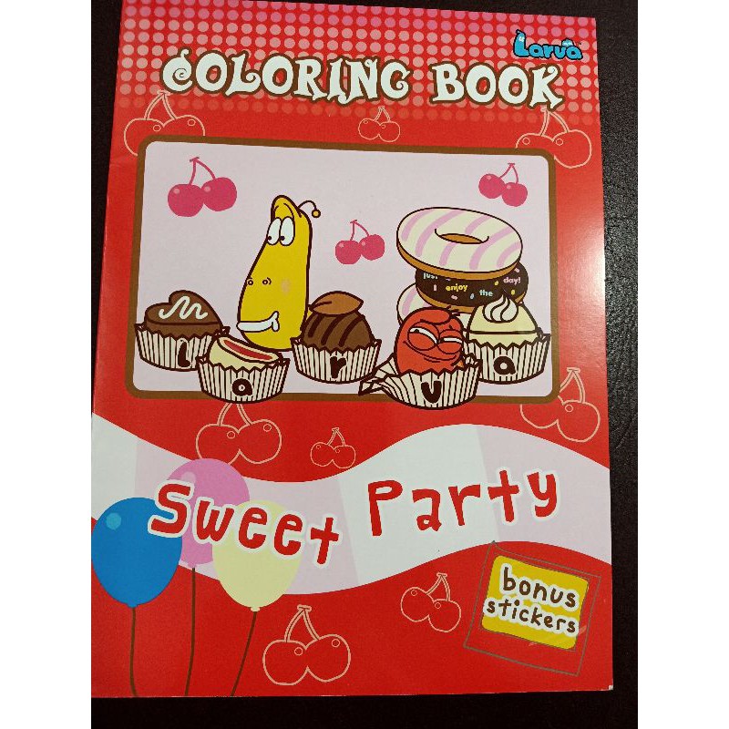 Jual Buku mewarnai Larva "Sweet Party"/ Coloring book Larva + Bonus ...