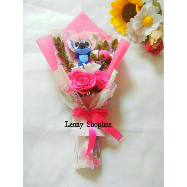 Jual BUKET BUNGA KARAKTER STITCH/HELLO KITTY/BUKET BUNGA KARAKTER MURAH ...