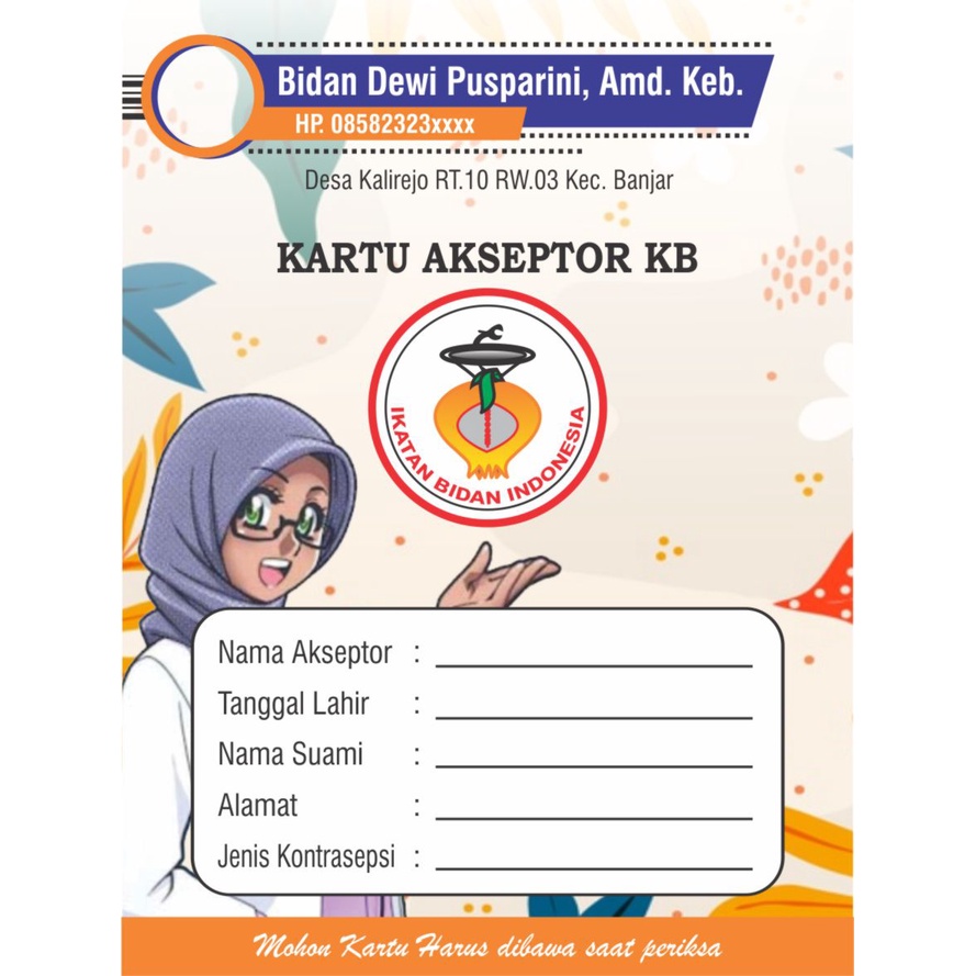 Jual KARTU AKSEPTOR KB MURAH / KARTU KB / BUKU KB / KB (100 lbr ...