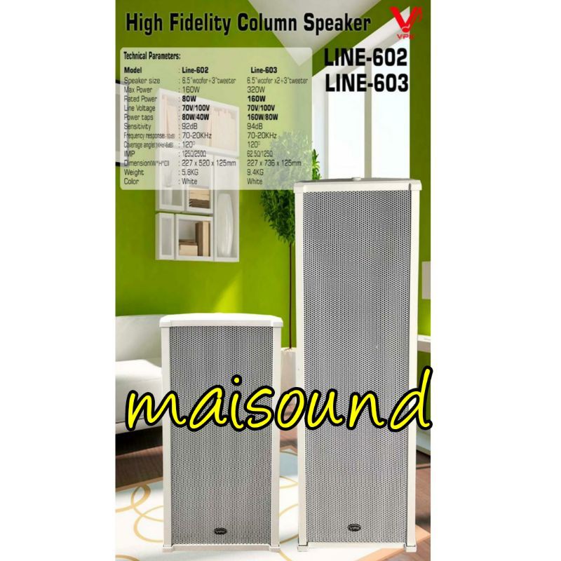 Jual COLUMN SPEAKER VPK LINE 603 320 WATT ORIGINAL VPK LINE603 320WATT ...