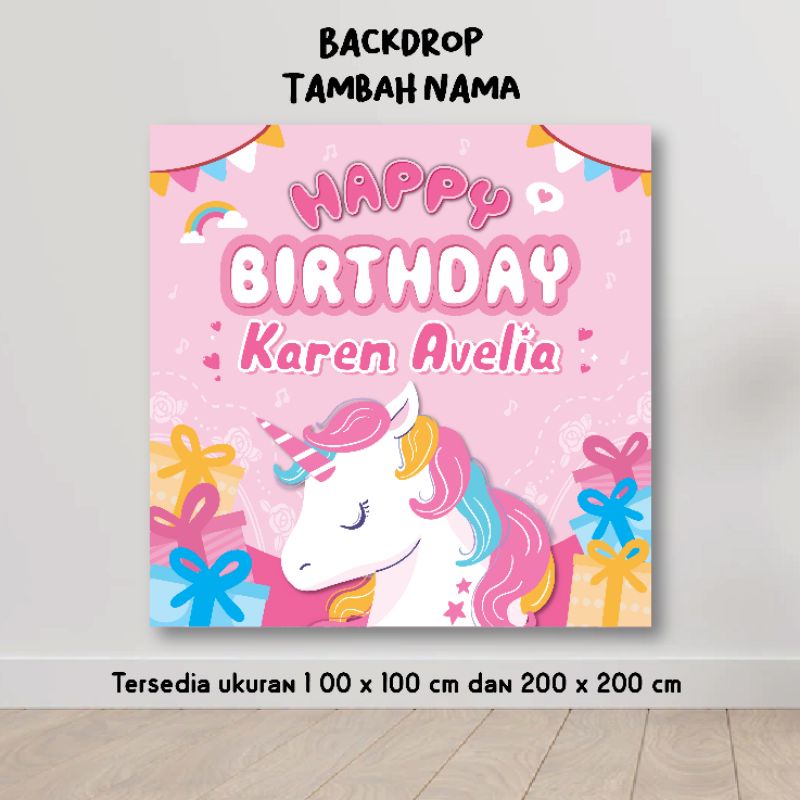 Jual BACKDROP UNICORN HAPPY BIRTHDAY BANNER ULTAH HIASAN ULANG TAHUN ...