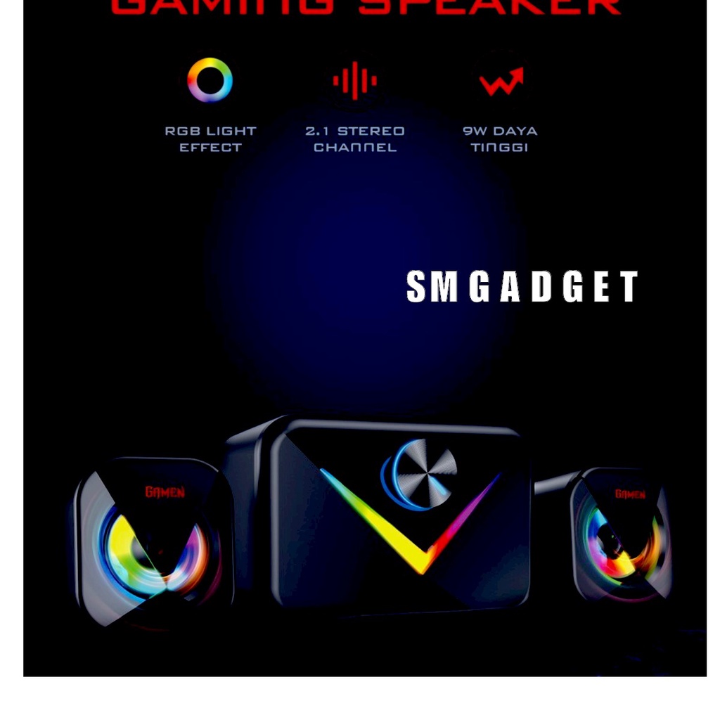 Jual GAMEN GS10 Speaker Gaming Game 2.1 Sound Cannel Subwoofer Led RGB ...