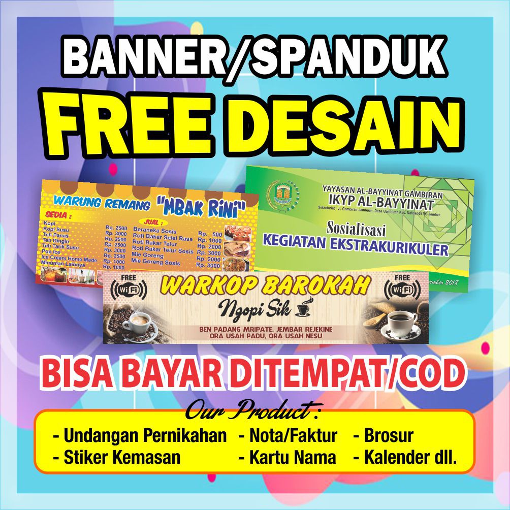 Jual CETAK BANNER SPANDUK BACKDROP FREE DESAIN | Shopee Indonesia