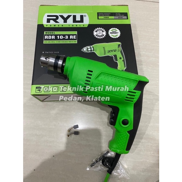 Jual Mesin Bor Besi Kayu 10mm RYU RDR 10-3 RE Bor tangan Drill RDR 10 3 ...