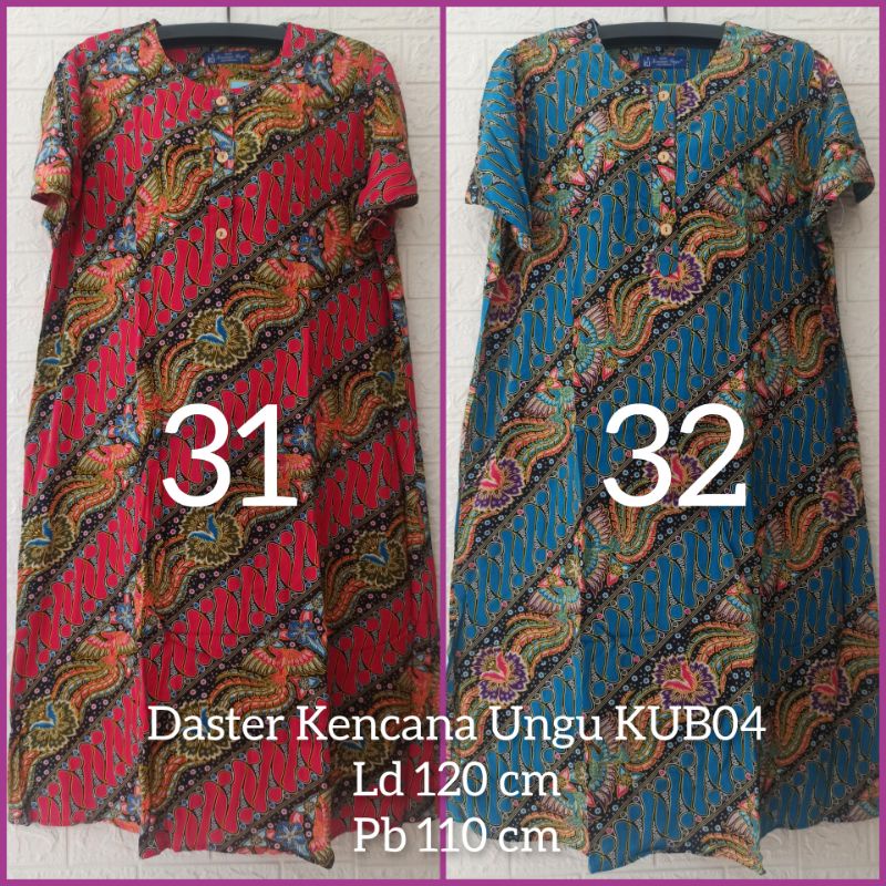 Jual Daster batik Kencana Ungu KUB04 Label Biru | Shopee Indonesia