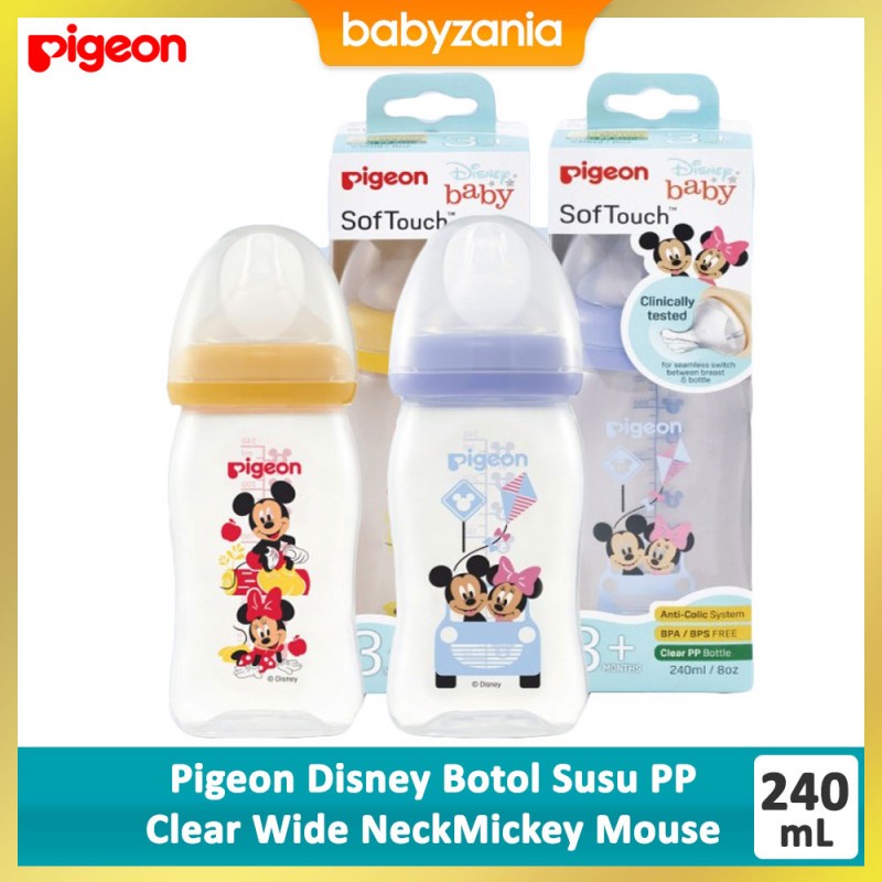 Jual Pigeon Disney Botol Susu PP Clear Wide Neck 240 ml - Mickey Mouse | Shopee Indonesia