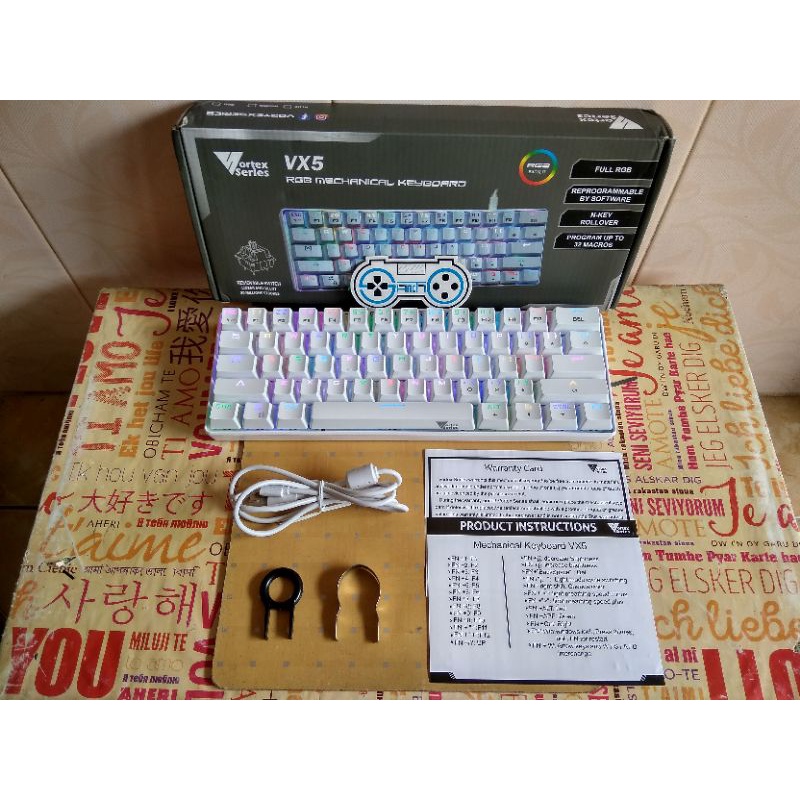 Jual VortexSeries VX5 RGB Mechanical Keyboard Size 60% - White Case ...