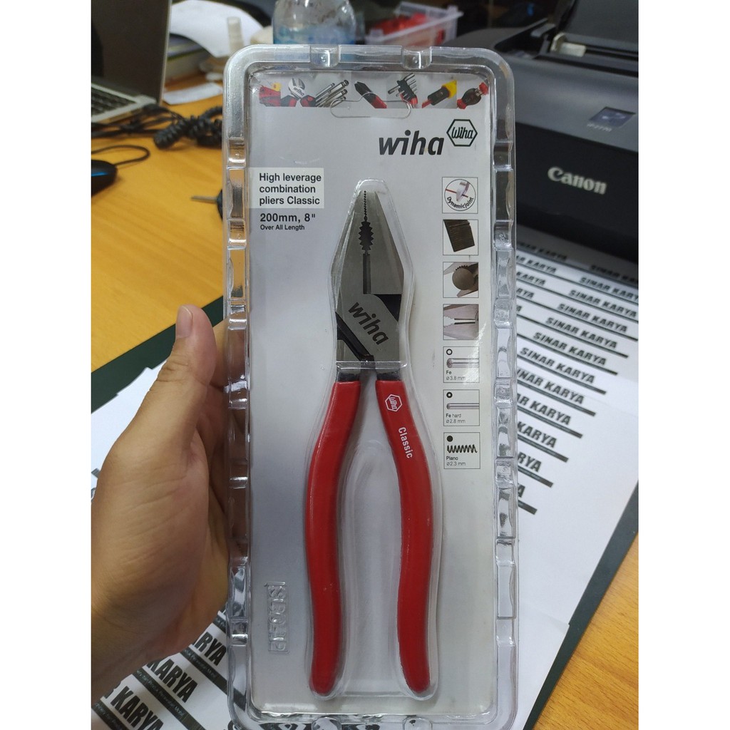 Jual Tang WIHA Z 02 0 01 SB Classic Pliers 200 mm 8" OptiGrip ORIGINAL ...