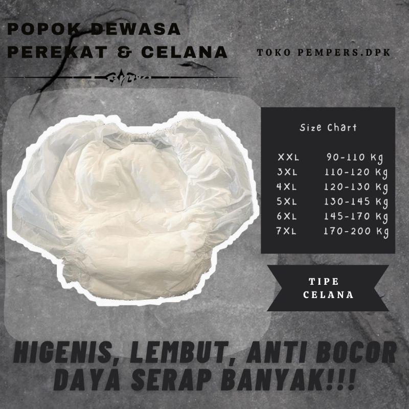 Jual Popok Dewasa Celana Jumbo XXL (2XL) ISI 10 PCS / Adult Diapers / Popok Dewasa Big Size ...