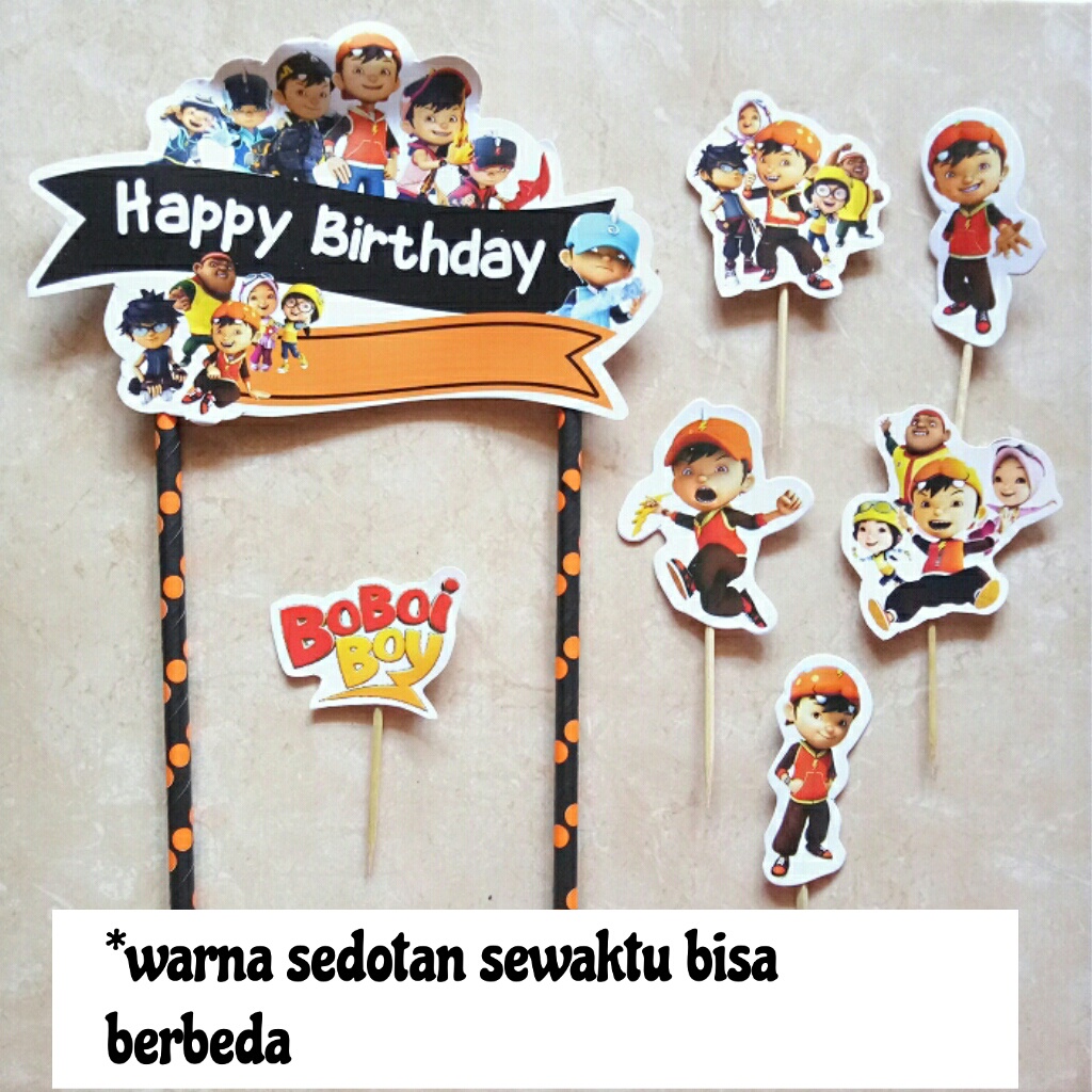 Jual satu set cake topper hiasan kue ulang tahun karakter Boboiboy ...