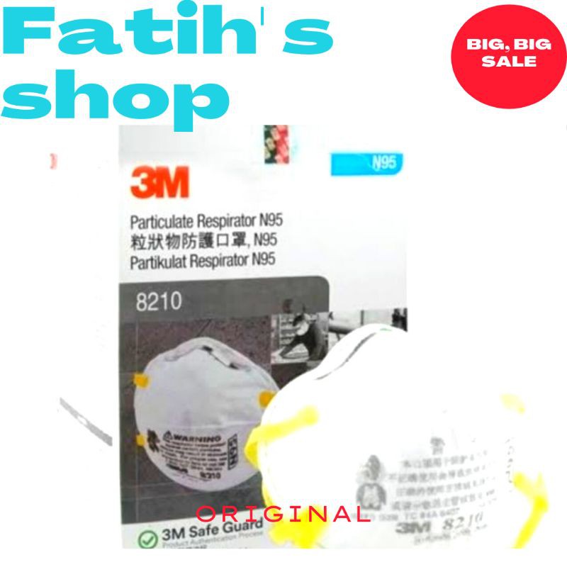 Jual masker n95 3M 8210 1 box isi 20 pcs harga per pcs | Shopee Indonesia