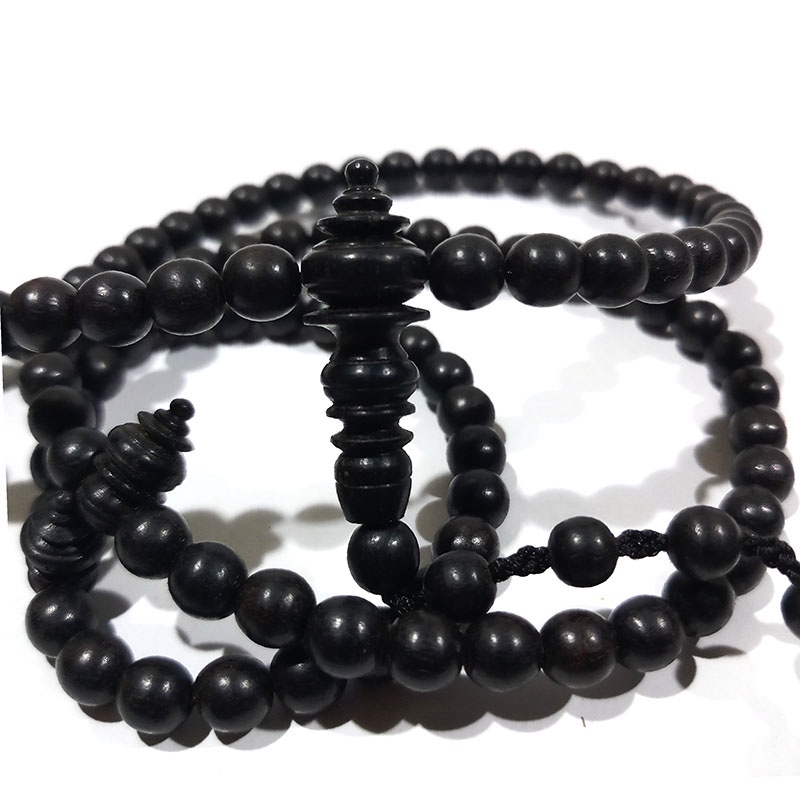 Jual Tasbih kayu langka EBONI kayu hitam kalimantan HITAM ALAMI ...