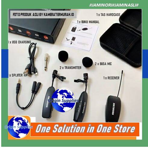 Jual Microphone Dual Mic Clip On Wireless UHF Zoom Live Vlogger HP DSLR Mirrorless | Shopee ...