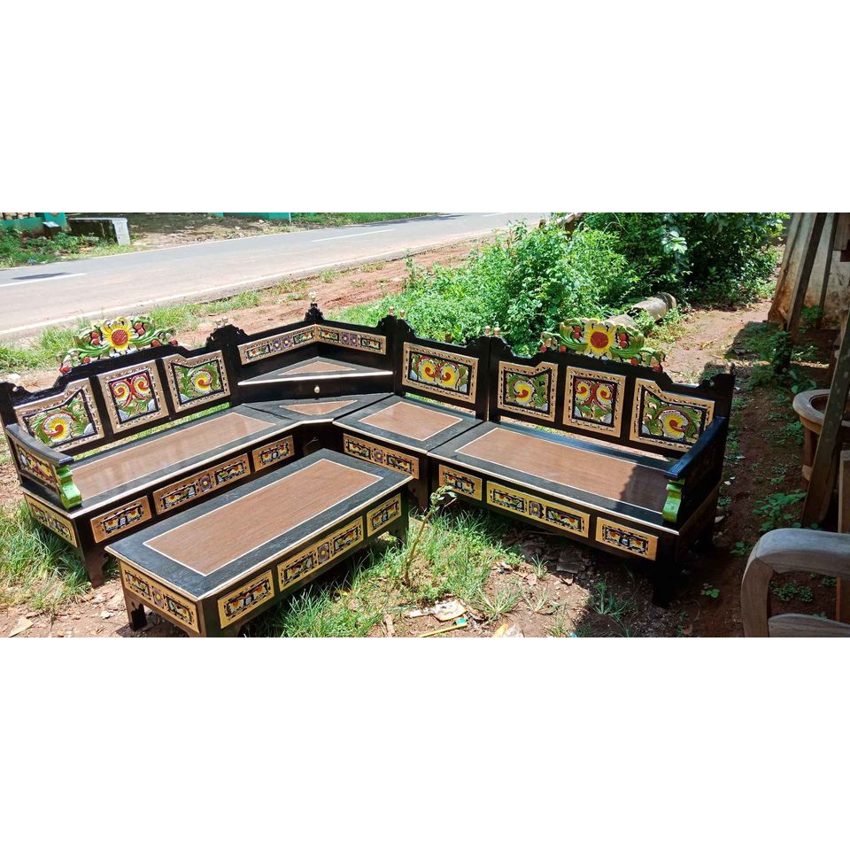 Jual Kursi tamu Pojok Sudut Kayu Jati Mahkota ( Cat Kuas ) | Shopee ...